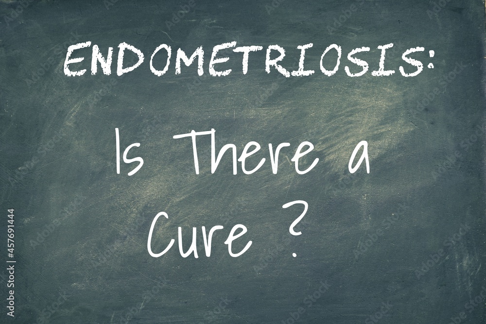 Endometriosis: Is there a cure question mark on blackboard background ...