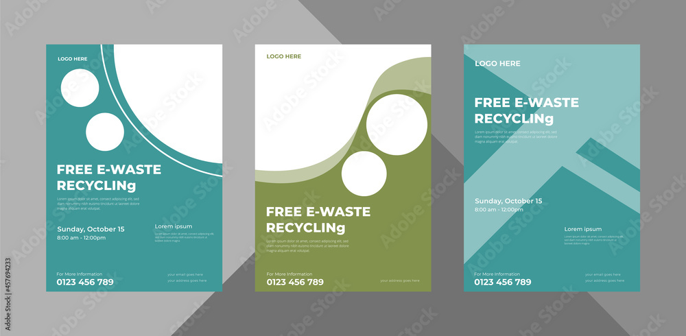 recycling event flyer design template. global recycling event poster ...