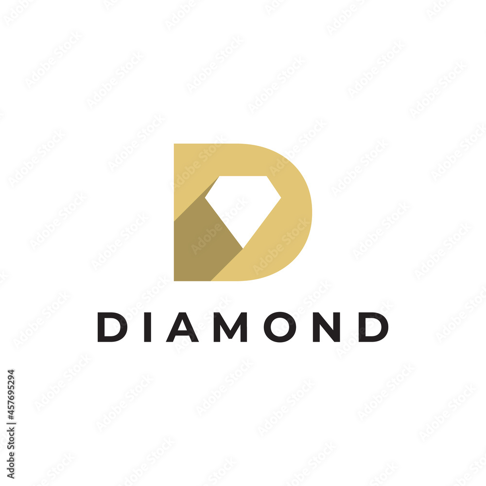 letter d with diamond logo design Stock Vector | Adobe Stock