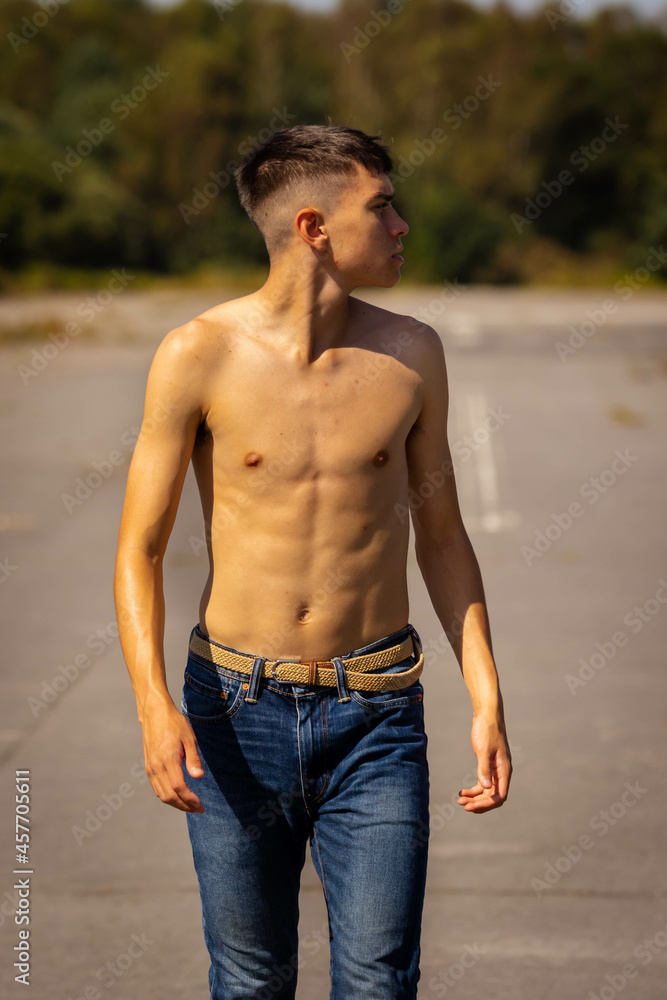 Shirtless on a summer day Stock Photo | Adobe Stock