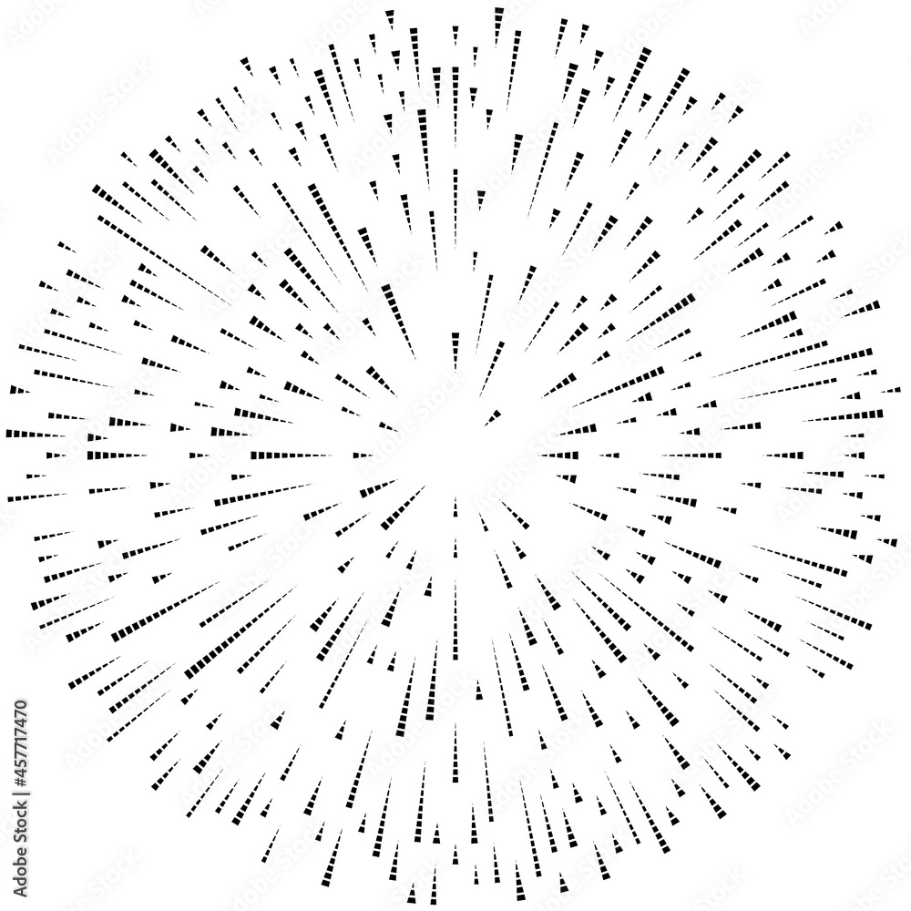 Radial, radiating lines. Radiation, explosion, twinkle, glare and glint ...