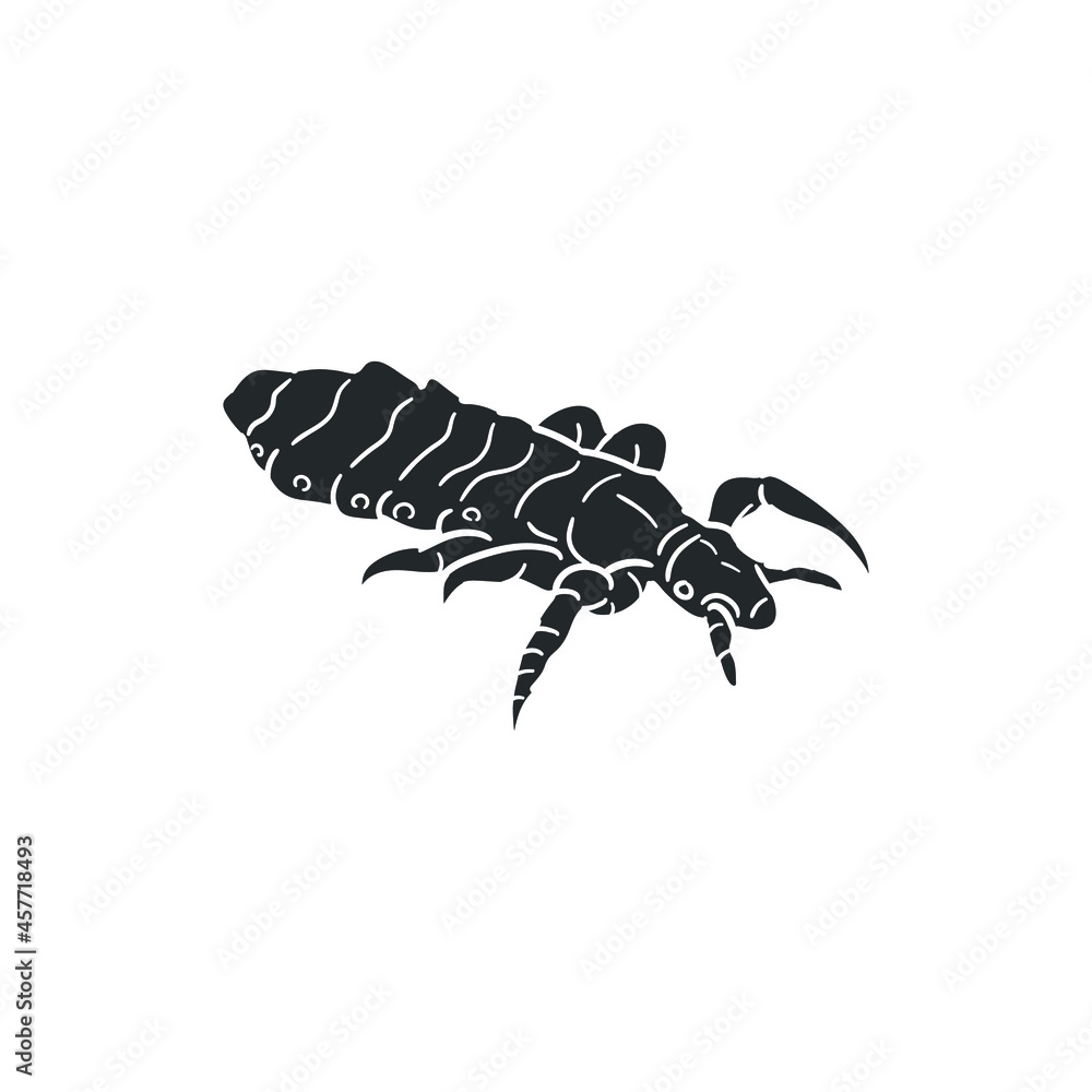 Louse Insect Icon Silhouette Illustration. Animal Bug Vector Graphic ...