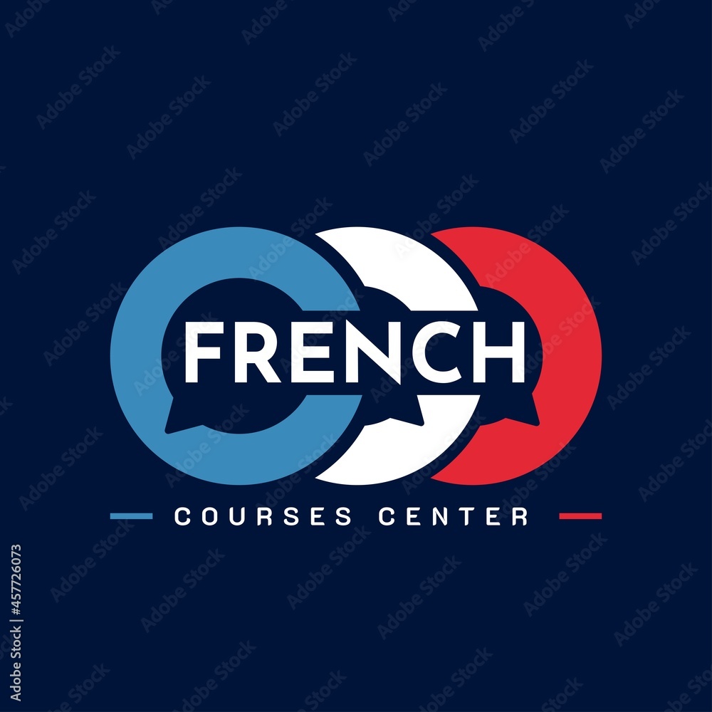 Learning French Language Class Logo. language exchange program, forum ...