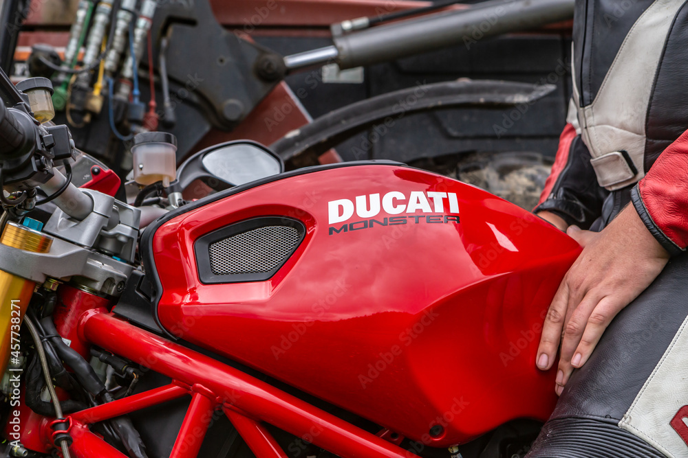 Logo of a ducati monster motor bike Stock Photo | Adobe Stock