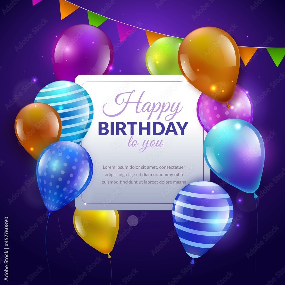 realistic birthday background vector design illustration Stock Vector ...