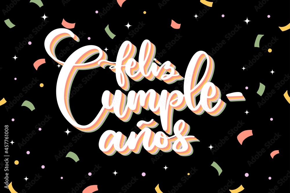 feliz cumpleanos lettering vector design illustration Stock Vector ...