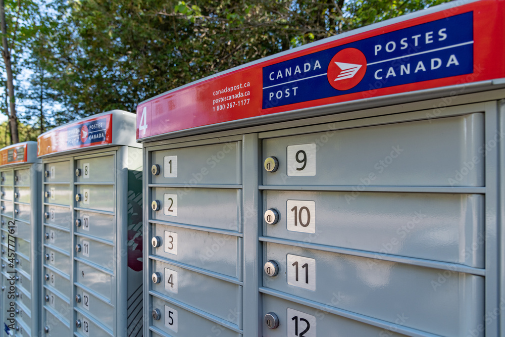 Canada Post Super Mailboxes in a Rural Setting Stock Photo | Adobe Stock