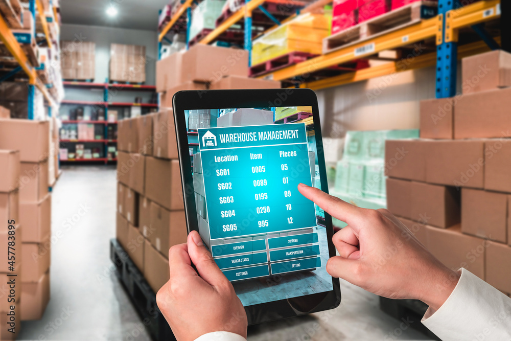 Warehouse management innovative software in computer for real time ...