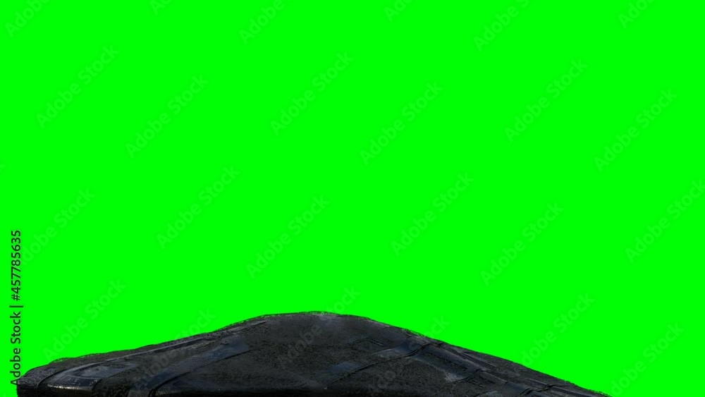 Futuristic alien sci fi ship isolate on green screen. Realistic 4k ...