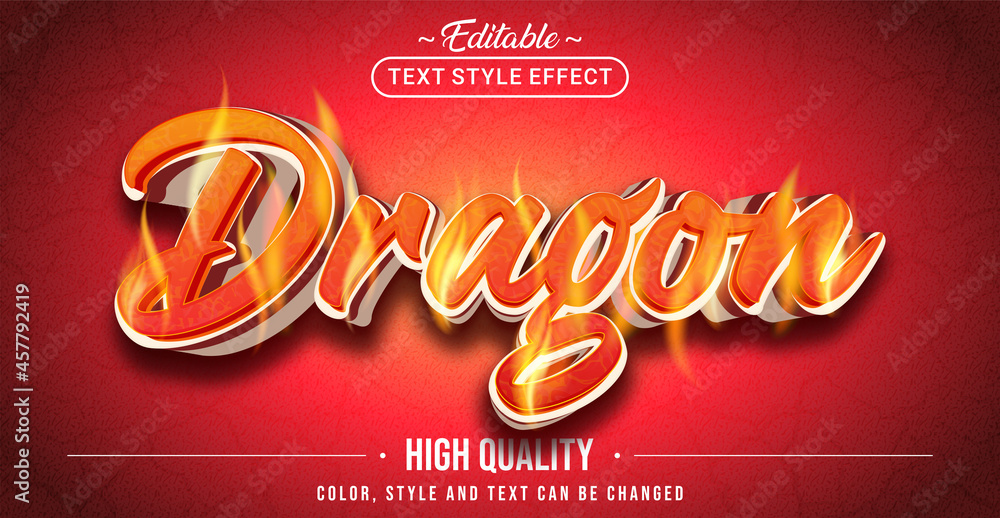 Editable text style effect - Dragon text style theme. Stock Vector ...