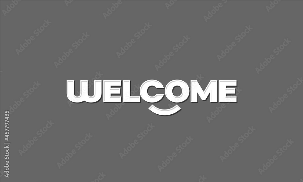 Welcome Text Creative Smile Face Lettering Typography Logo Design ...
