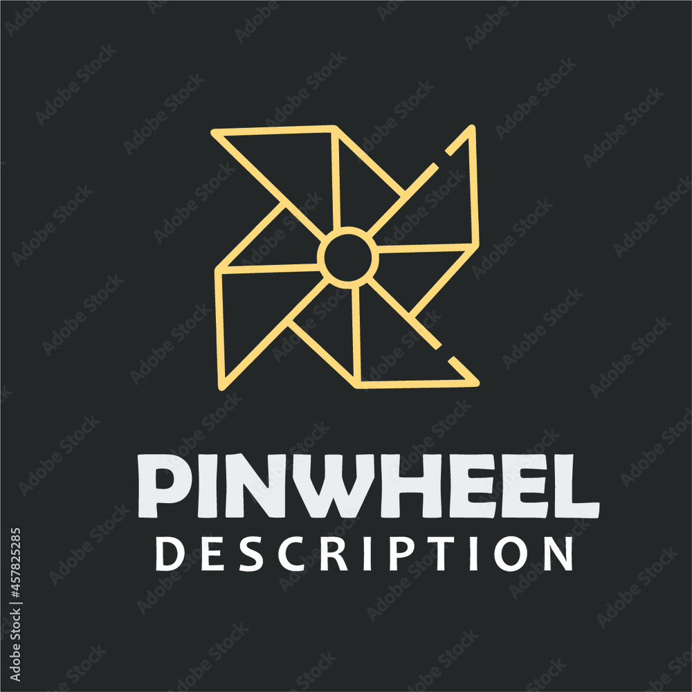 The pinwheel logo flat design vector illustration isolated in gray background Stock Vector ...