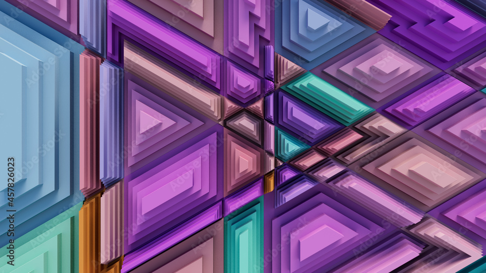 Pastel Colored Tech Background with a Geometric 3D Structure. Clean ...