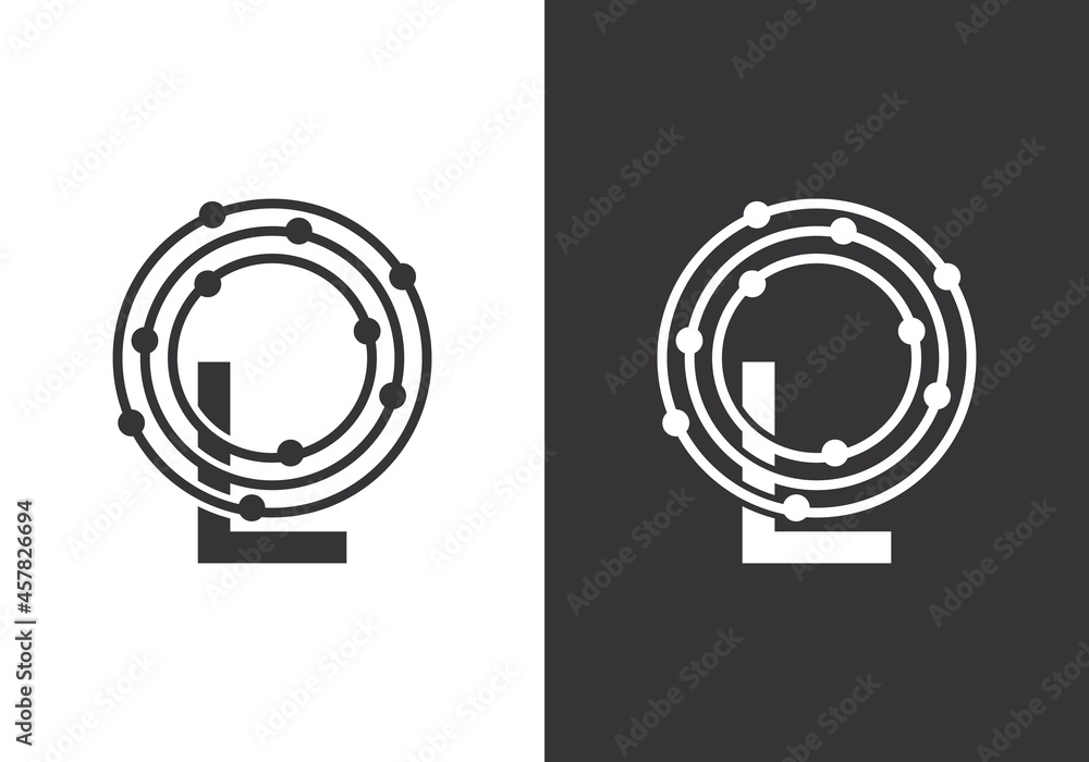 L Letter Of Target Technology Logo Concept Design Symbol Graphic In ...