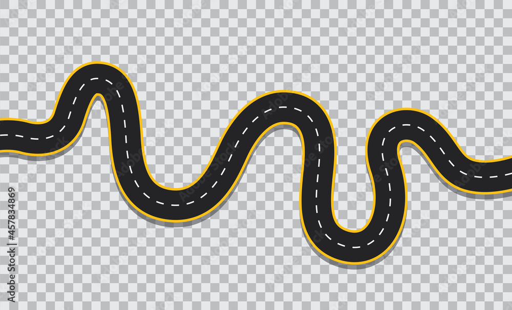 Winding road isolated on transparent background. Winding and dangerous ...