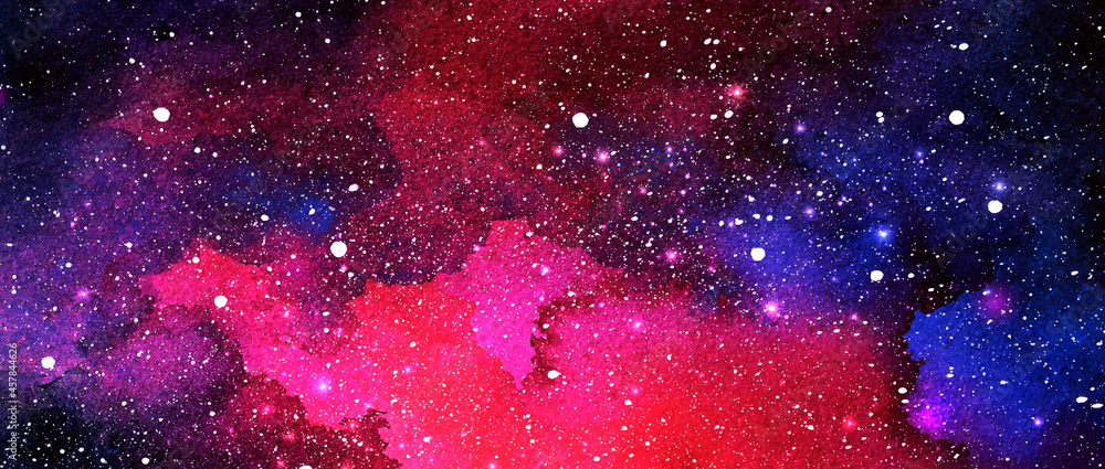 Vector cosmic illustration. Beautiful colorful space background ...