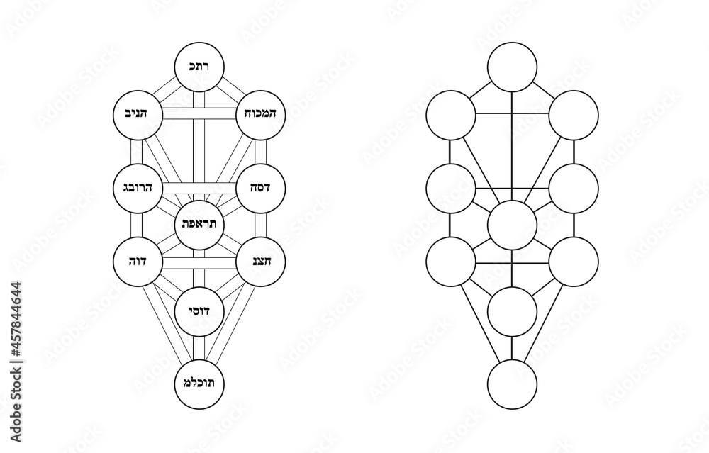 Kabbalah vector symbol isolated. Sacred geometry and tree of sefirot ...