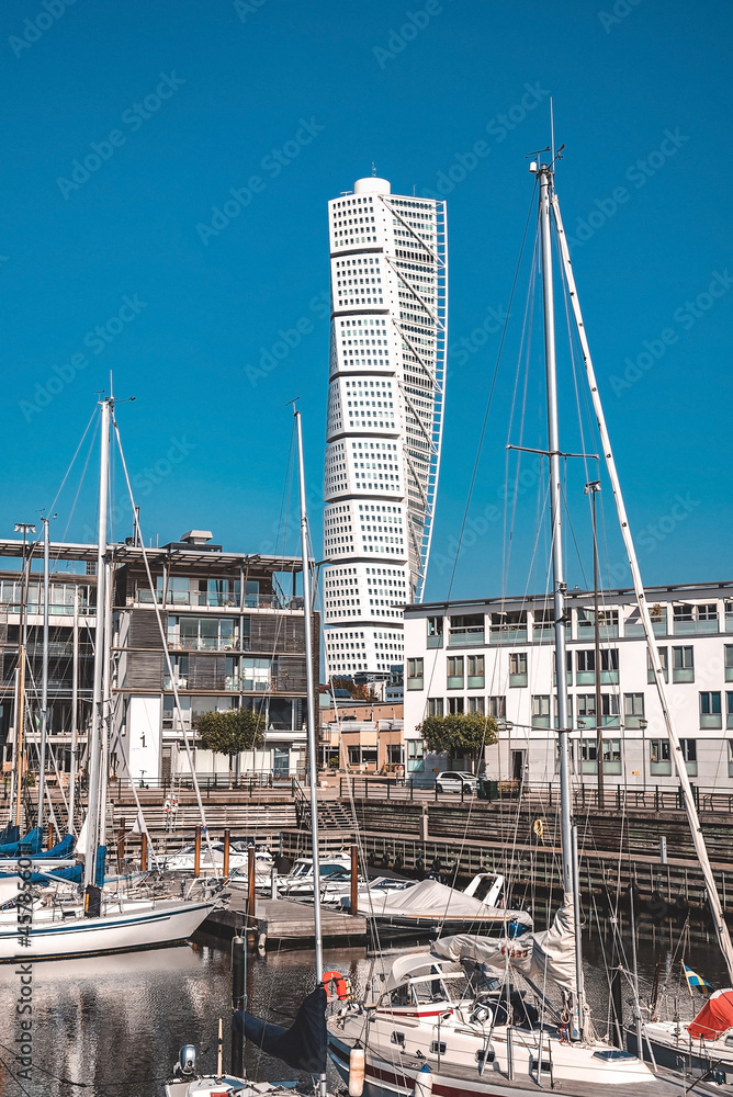 Malmo, Sweden. September 10, 2021. The west harbour area with the ...