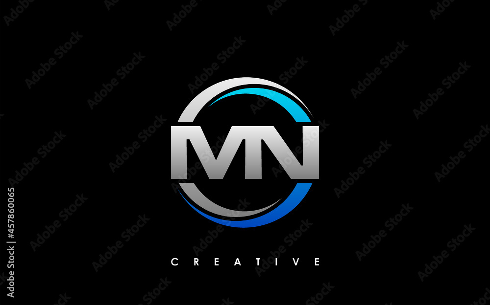 MN Letter Initial Logo Design Template Vector Illustration Stock Vector ...