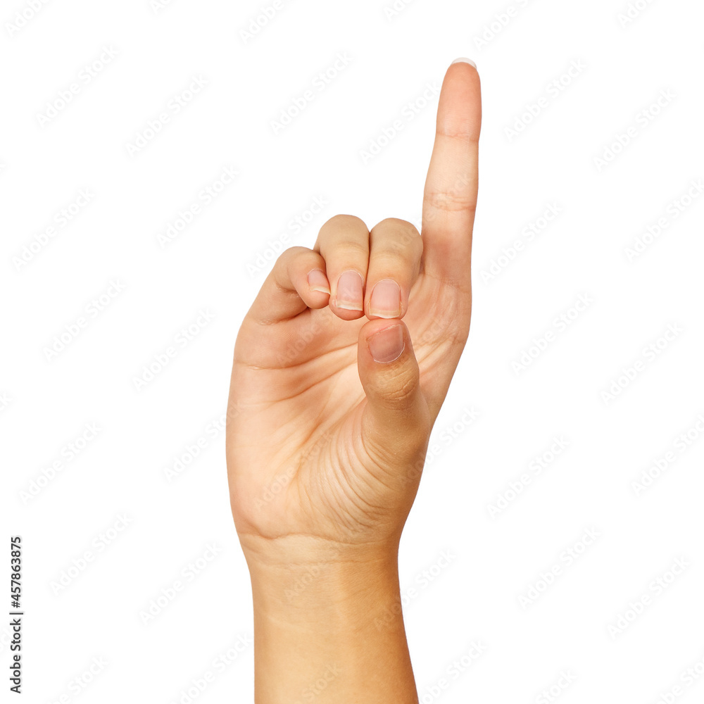 american sign language letter d Stock Photo | Adobe Stock