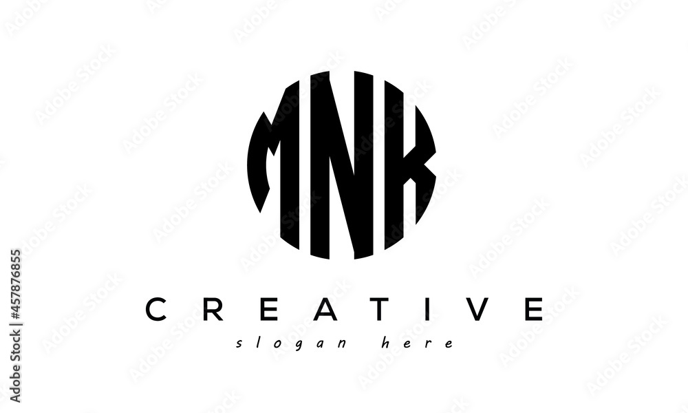 Letter MNK creative circle logo design vector Stock Vector | Adobe Stock