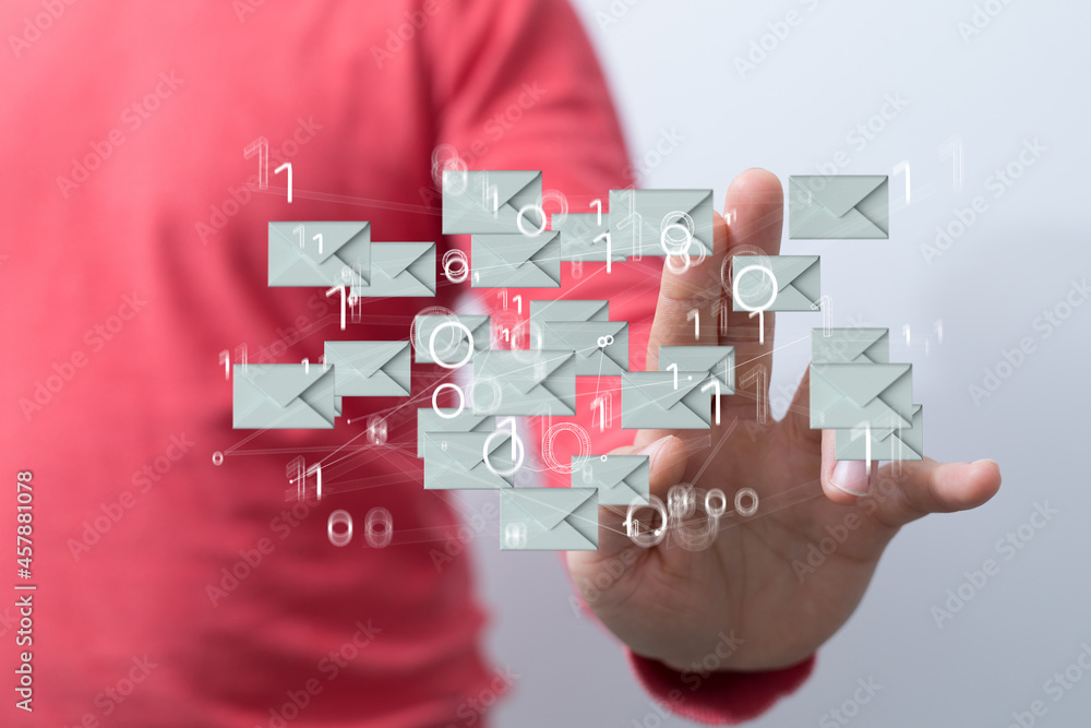 Sending email from a mobile . Stock Photo | Adobe Stock