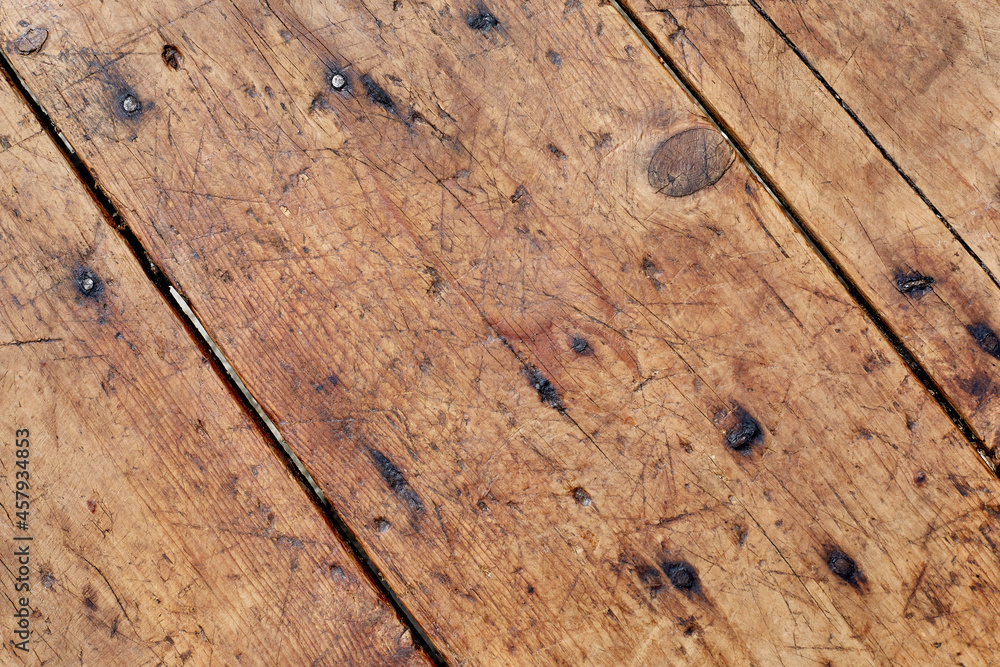 Dirty wood plank background. Wood texture. Front view with copy space ...