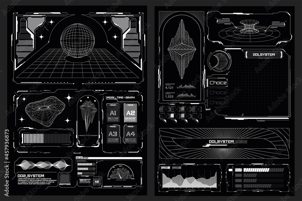 Abstract digital technology UI, UX Futuristic HUD, FUI, Virtual ...