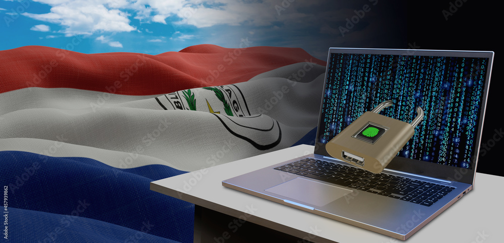 Waving national flag of the Paraguay. Concept for information ...