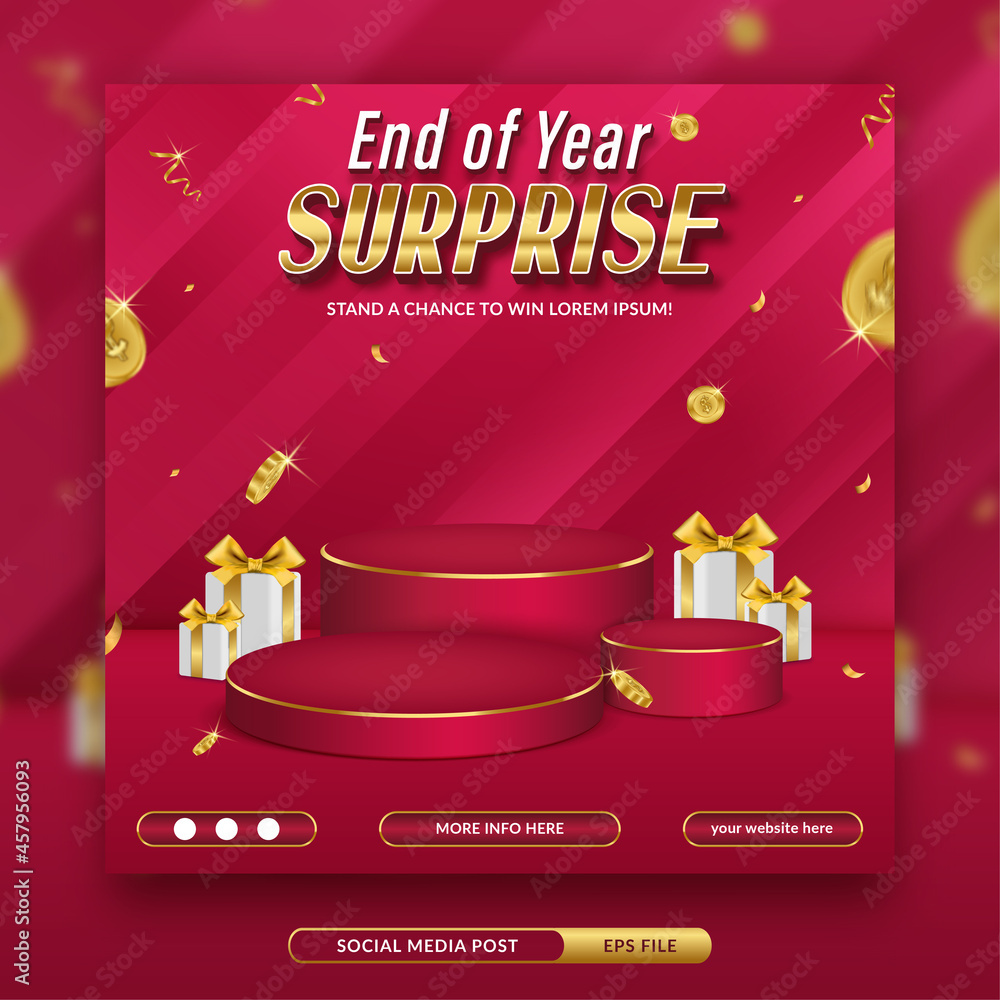 End of year surprise contest invitation social media banner template ...