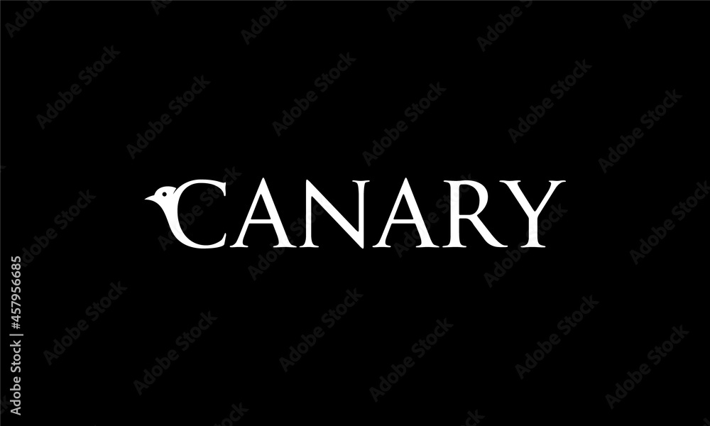 Canary Bird Wordmark Text Creative Lettering Typography Logo Design ...