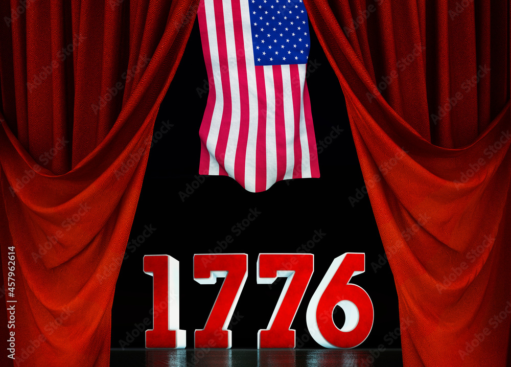 1776, united states flag and important days Stock Illustration | Adobe ...