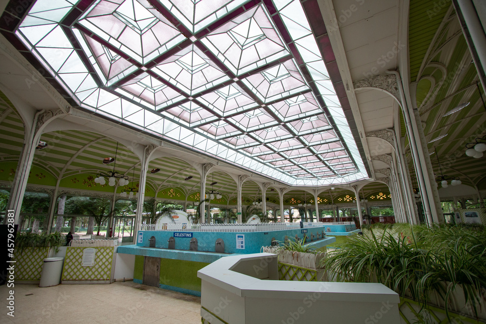 VICHY, FRANCE - Beautiful interior view of the old thermal pump-room ...