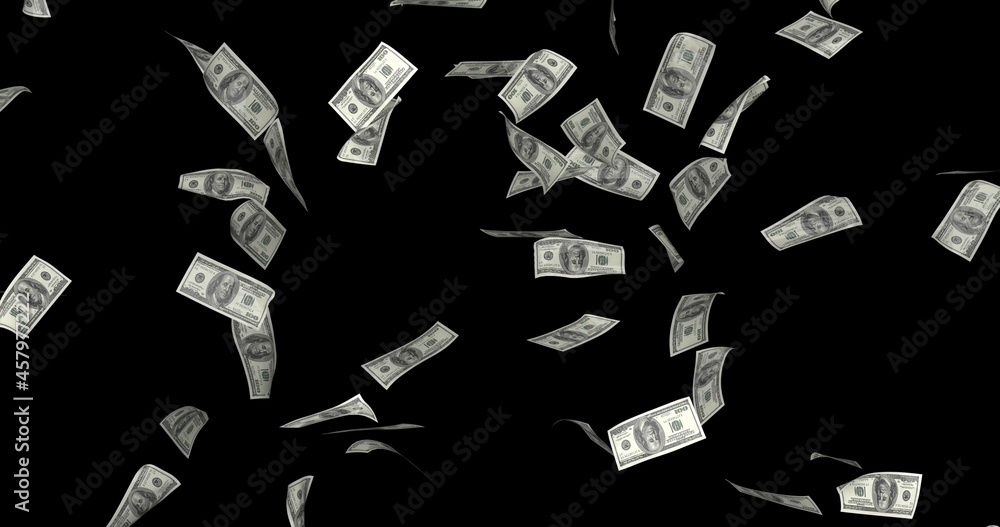 Falling Dollars Overlay Stock Image Stock Photo | Adobe Stock