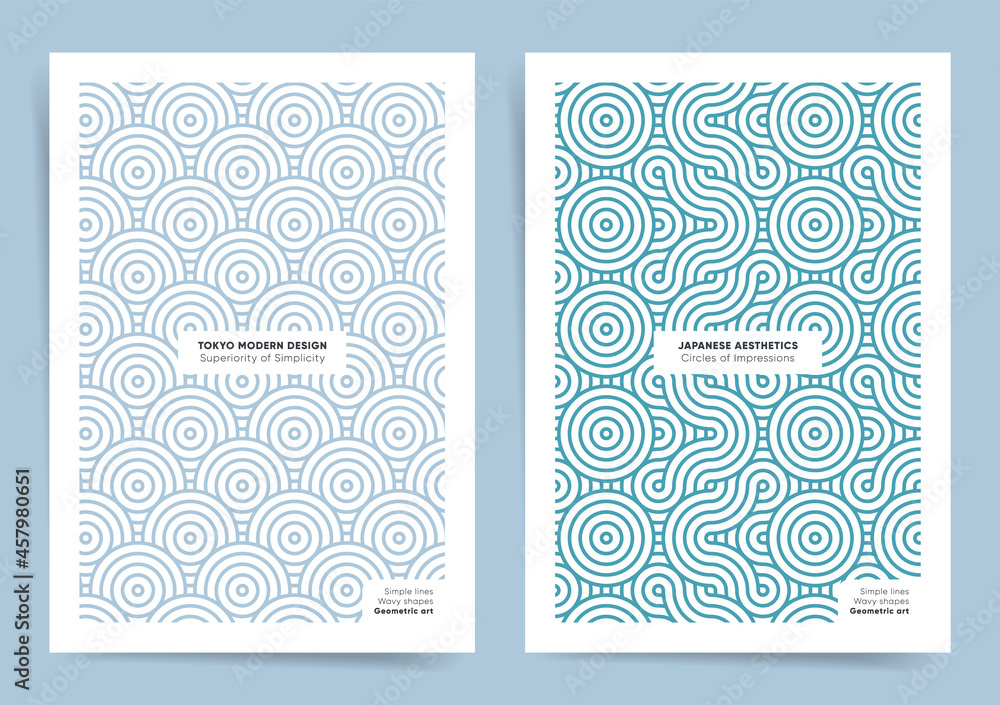 Geometric wavy pattern design for poster, book cover, brochure or ...