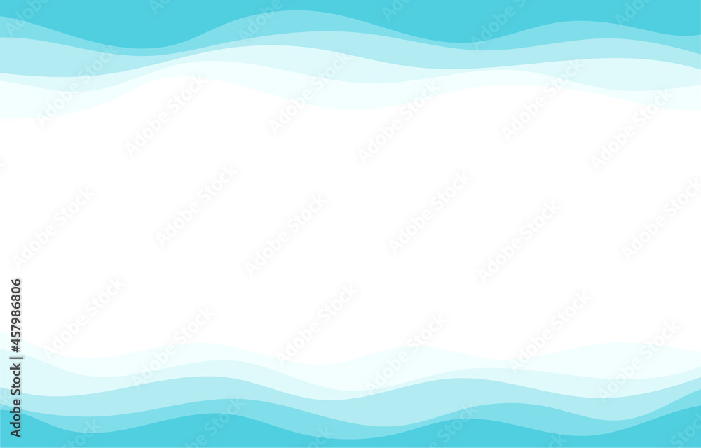 Modern blue wave abstract frame vector background without border banner ...