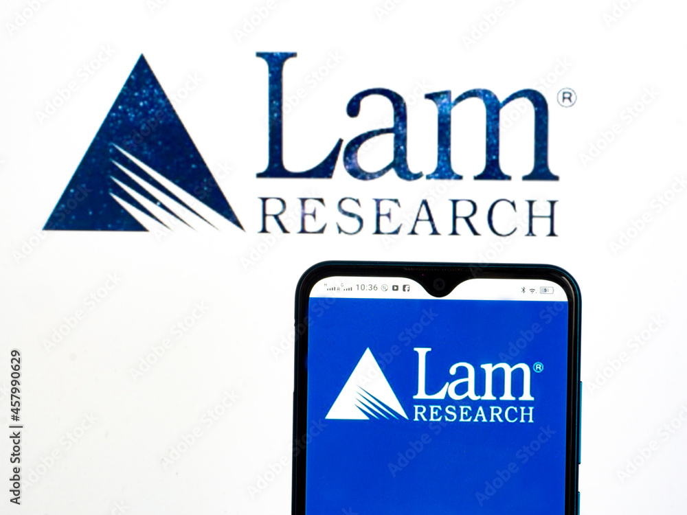 In this photo illustration Lam Research Corporation logo seen displayed ...