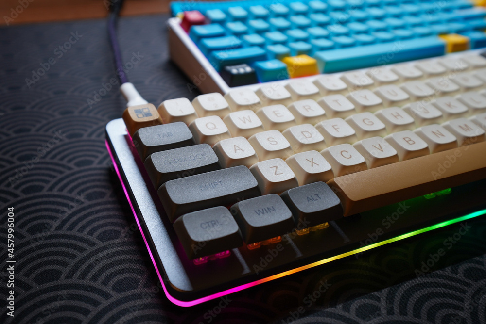 Mechanical keyboard with colorful keycaps Stock Photo | Adobe Stock