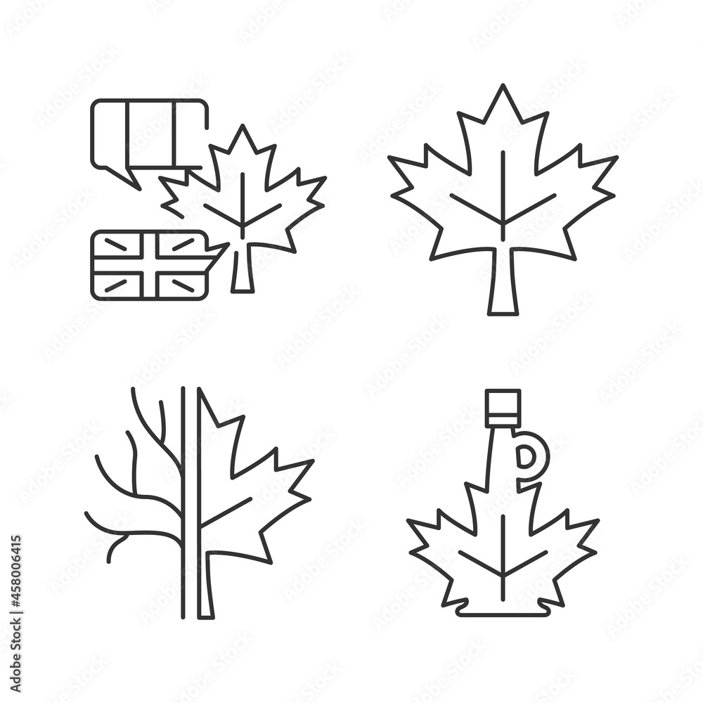 Maple Leaf Significance Linear Icons Set National Emblem Of Canada maple-leaf-significance-linear-icons-set-national-emblem-of-canada