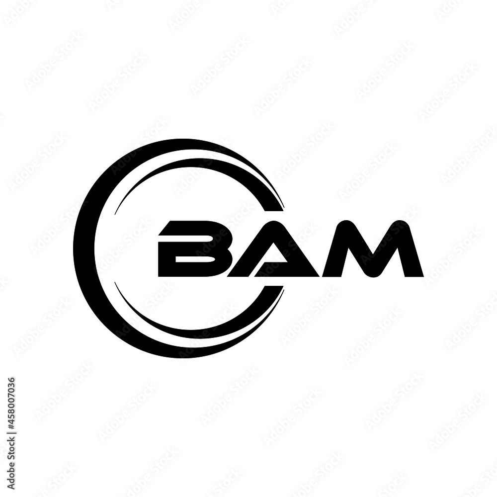 Vettoriale Stock BAM letter logo design with white background in ...