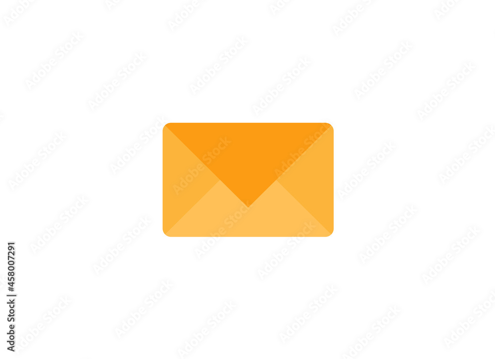 Letter in a yellow envelope icon illustration for website, ui and email ...