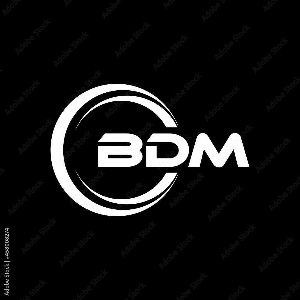 BDM letter logo design with black background in illustrator, vector ...