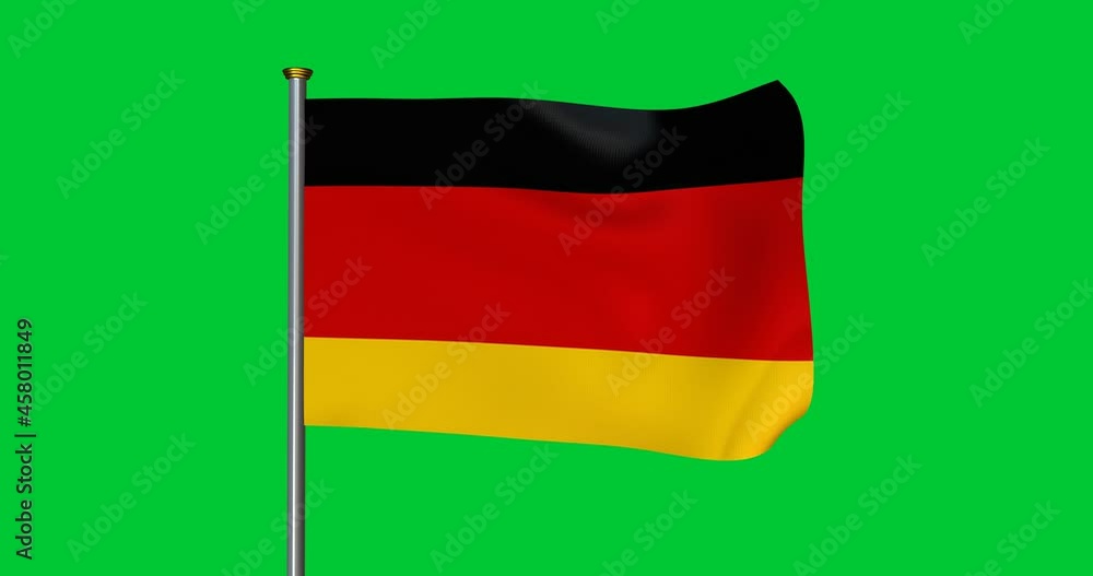 Germany 3d animation wave flag with green screen Stock Video | Adobe Stock