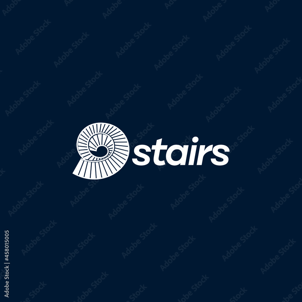 Spiral ladder logo design vector graphic Stock Vector | Adobe Stock