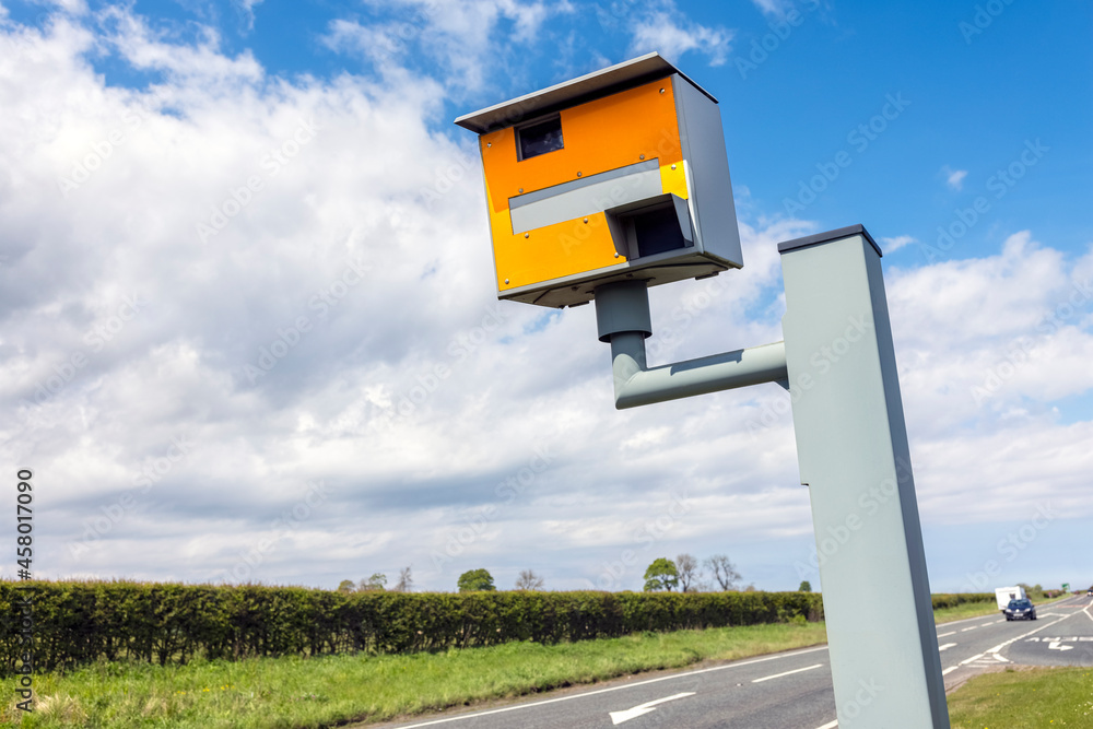 Radar speed camera in the uk background Stock Photo | Adobe Stock