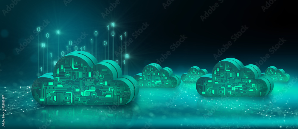 Cloud computing technology internet on data network with technology background. Cloud Service ...