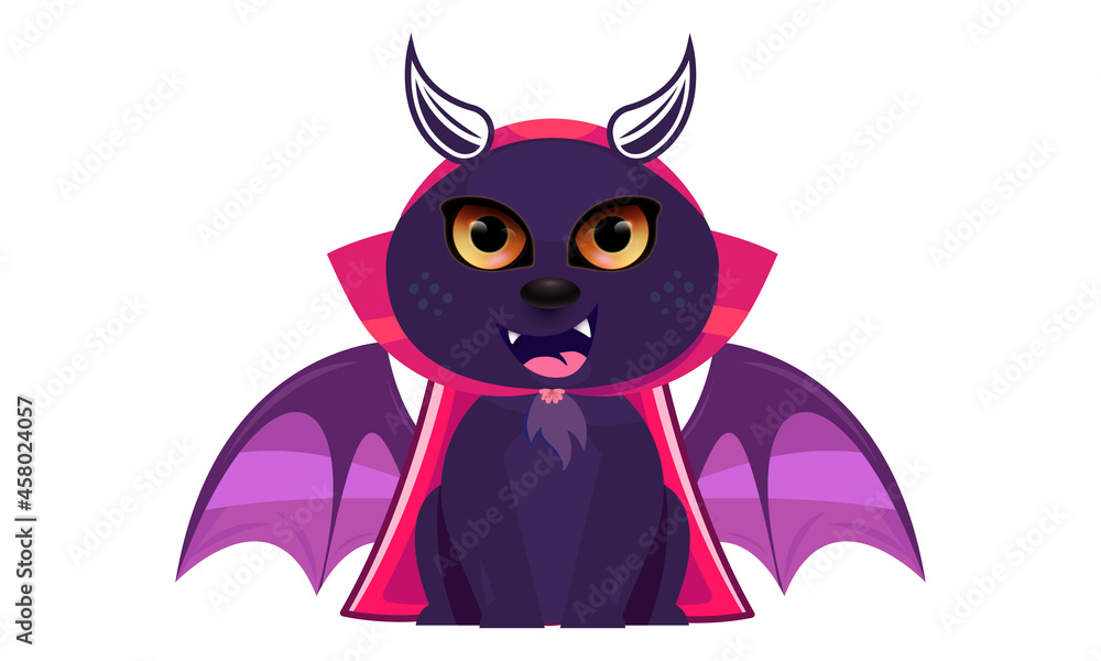 Vector cartoon illustration of extraordinary bat character. vector ...