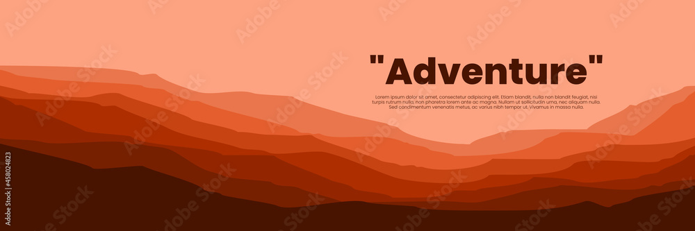 mountain landscape vector illustration design for web banner, header ...