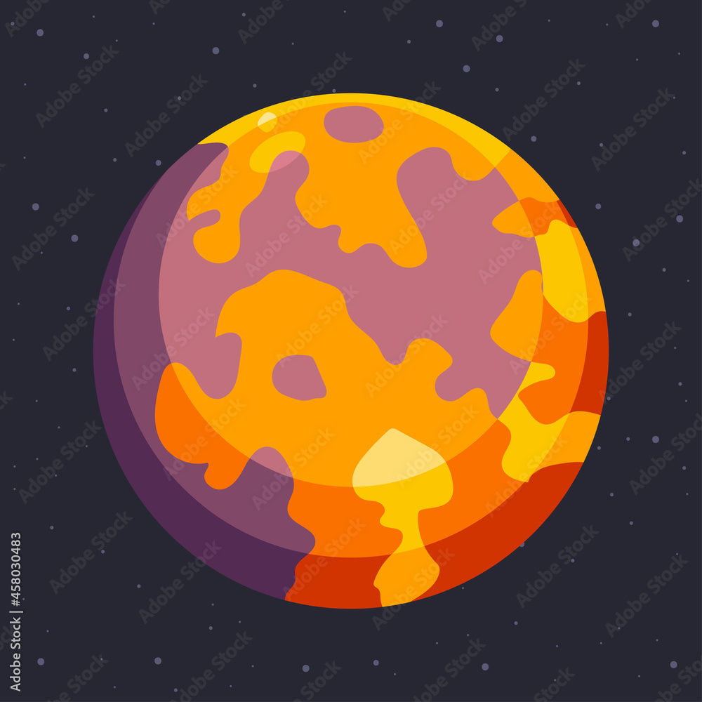 Mercury planet vector cartoon illustration isolated on background ...