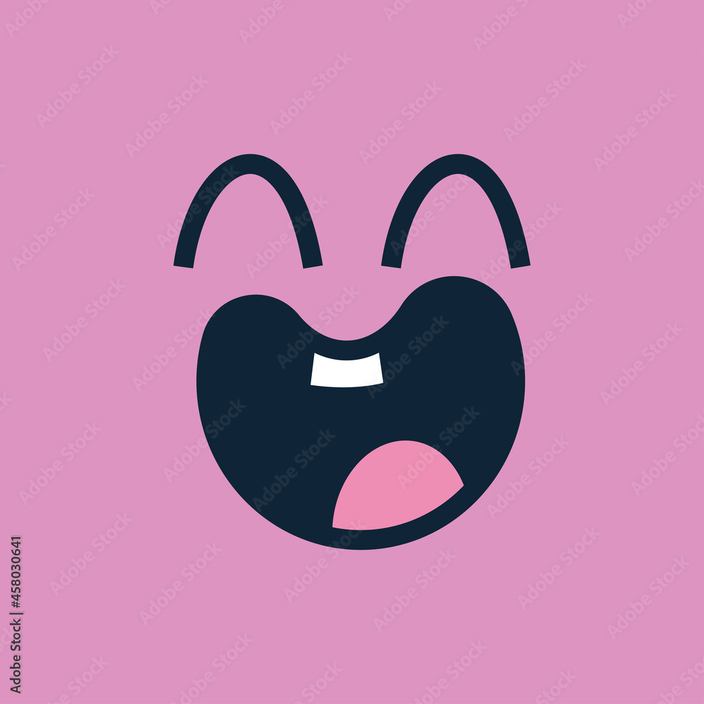 Laughing face expression vector cartoon illustration isolated on ...